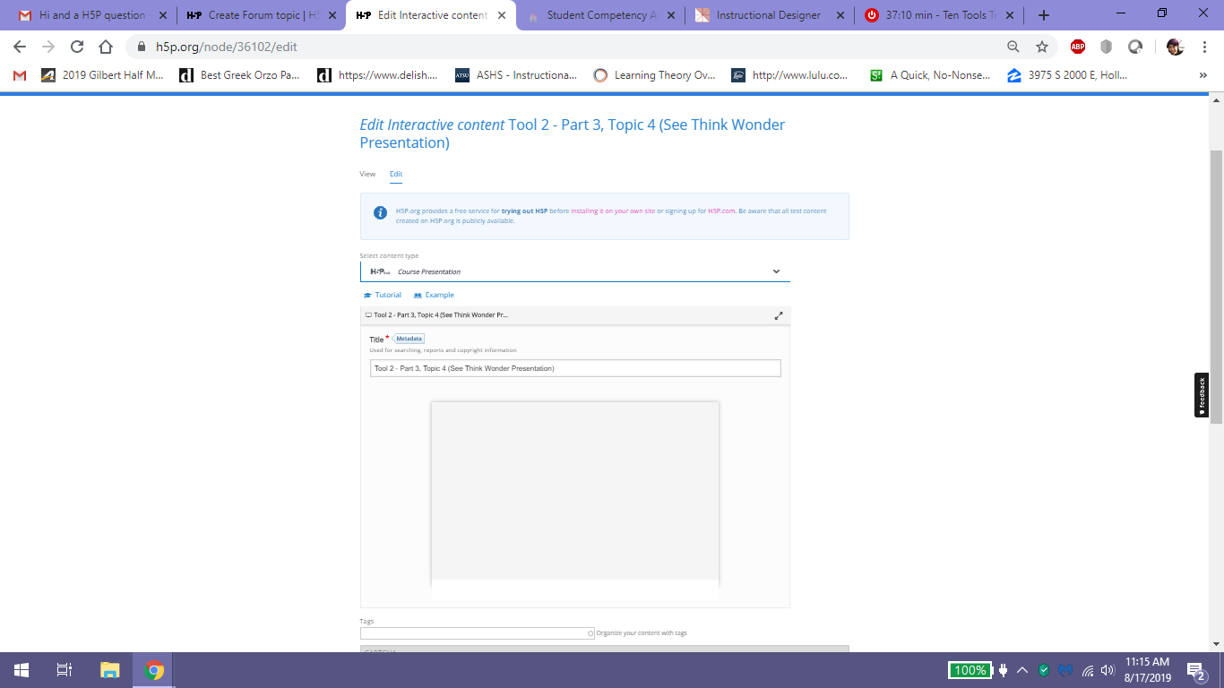 Course Presentations with embedded links not loading / some presentations not editable | H5P